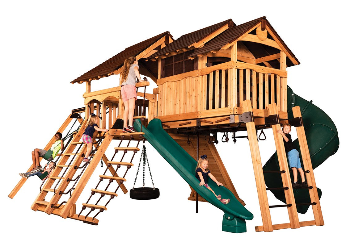 Olympian Peak Jumbo 3 Swing Set – Marin Backyards
