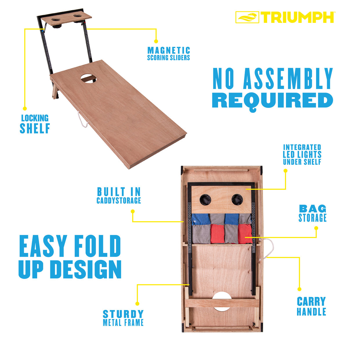 Triumph 2x4 Cornhole Set with Integrated Caddy – Marin Backyards